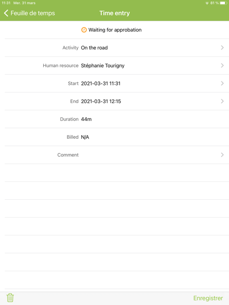 How does the time approval work?