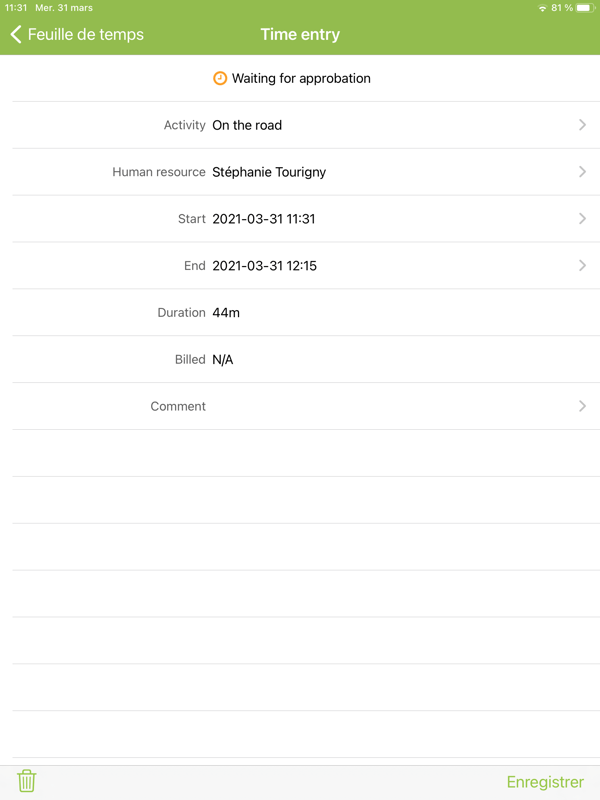 How does the time approval work?